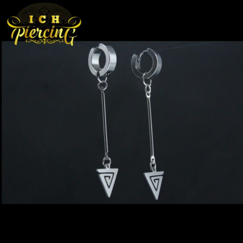Jual Anting Pria Korea / Anting BTS Model segitiga | Shopee Indonesia