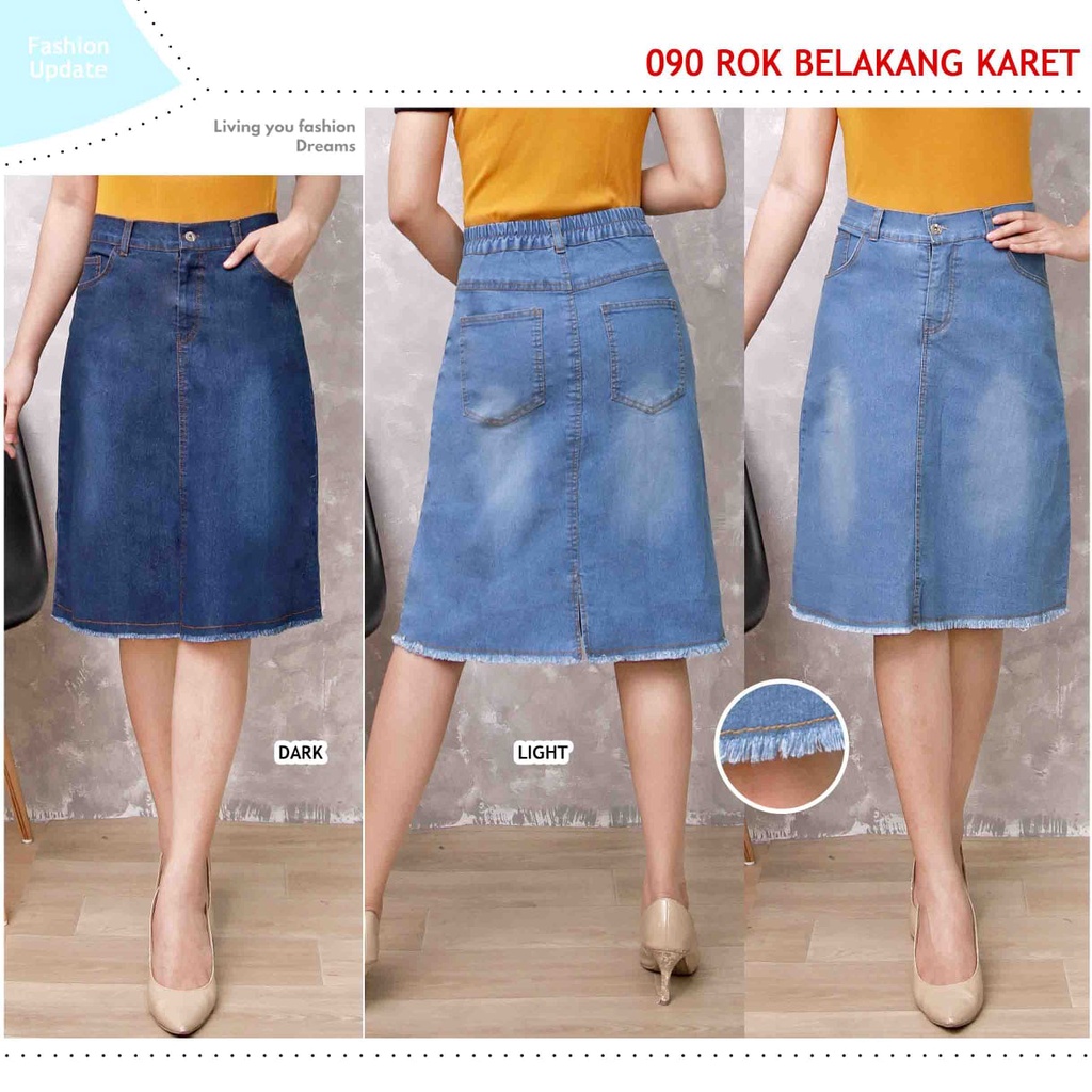 Jual KOMOKOMO ROK SPAN LITA // ROK A SPAN / ROK SELUTUT / JEANS SPAN ...