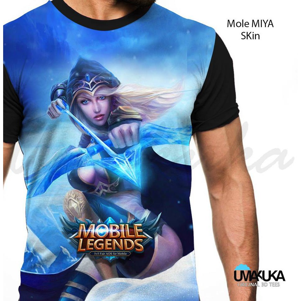 Jual ML Miya Skin 2 T-Shirt Kaos Baju 3D Karakter Mobile Legends Full Print Umakuka Original ...