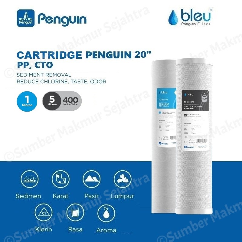 Jual Paket Cartridge Filter Air Penguin Bleu 20" PP CTO | Shopee Indonesia