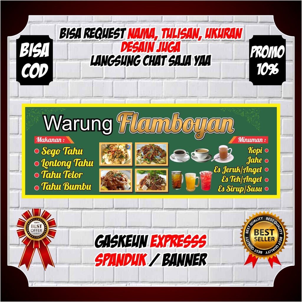 Jual SPANDUK BANNER JUALAN CUSTOM - BANNER SPANDUK WARUNG FLAMBOYAN ...