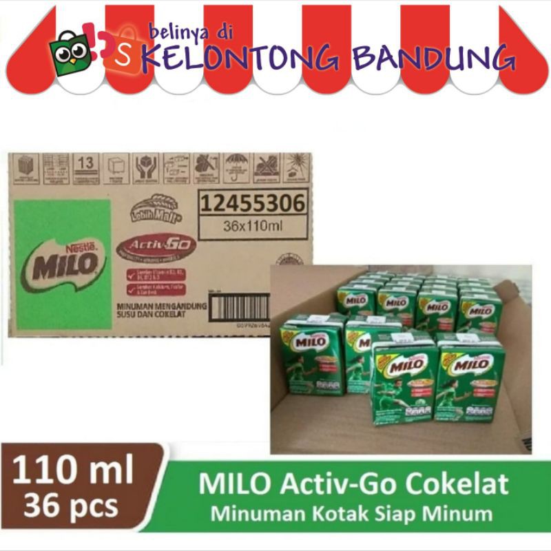 Jual Milo Kotak Active Go 110 ml Susu Cair Cokelat UHT Coklat dus box karton | Shopee Indonesia