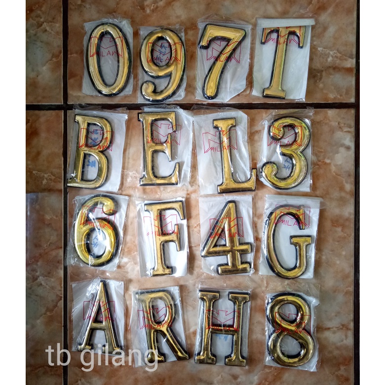 Jual aksara angka nomor huruf / variasi pagar rumah kantor tempel ...