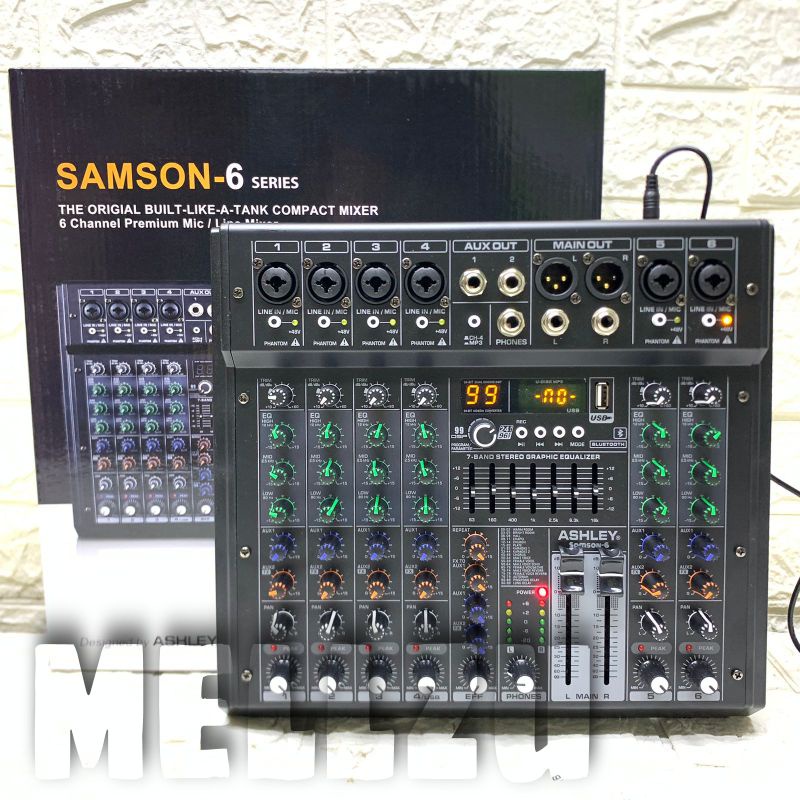 Jual Mixer Ashley Samson 6 Original 6 Channel Bluetooth - Soundcard | Shopee Indonesia