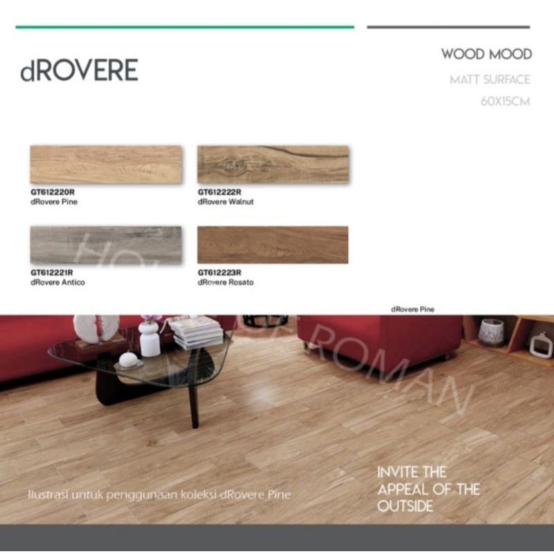 Jual Granit Roman 15x60 dRovere Series (Wood Mood) / Granit Roman Motif ...