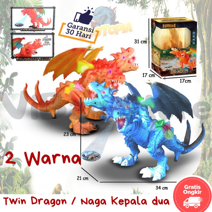 Jual PROMO COD MAINAN DINOSAURUS TWIN DRAGON NAGA KEPALA DUA / MAINAN ...