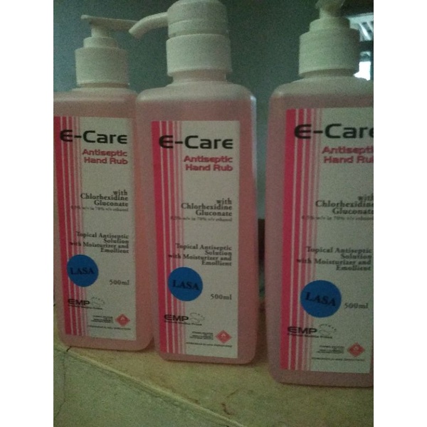 Jual hand sanitizer /hand rub E-Care original 500 ml | Shopee Indonesia