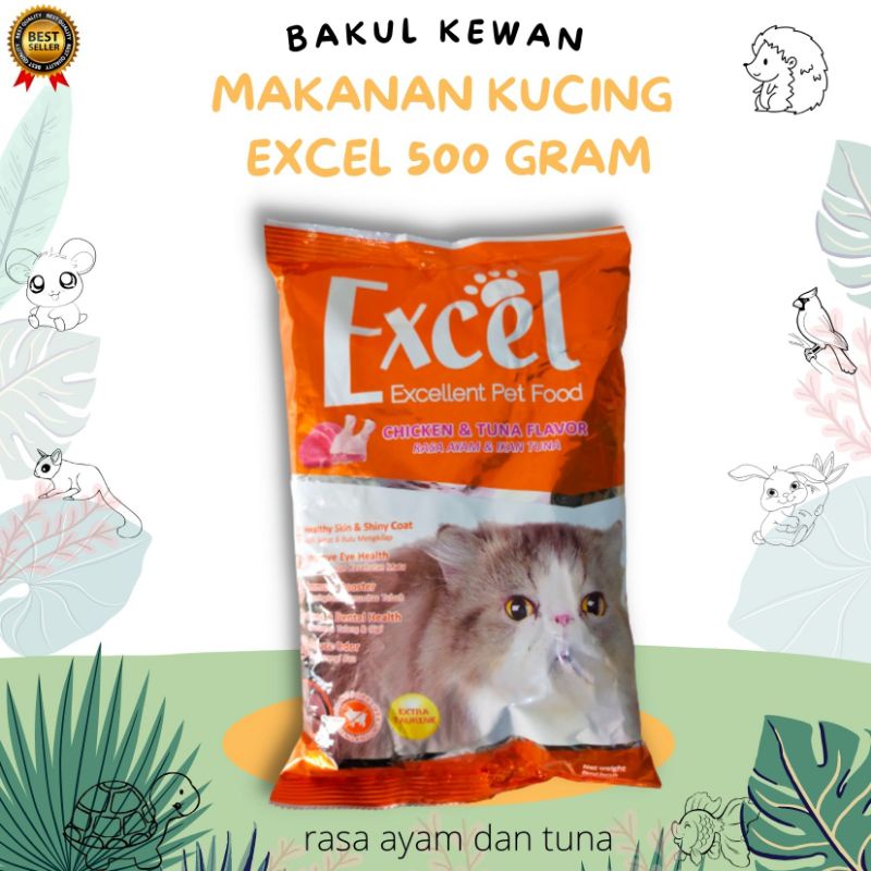 Jual Excel Cat Dry Food 500gr - Makanan Kering Kucing rasa ayam dan ...