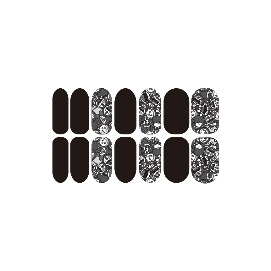 Jual POTATOO Nail Doraemon Dorami Black White Temporary Tatto Sticker ...