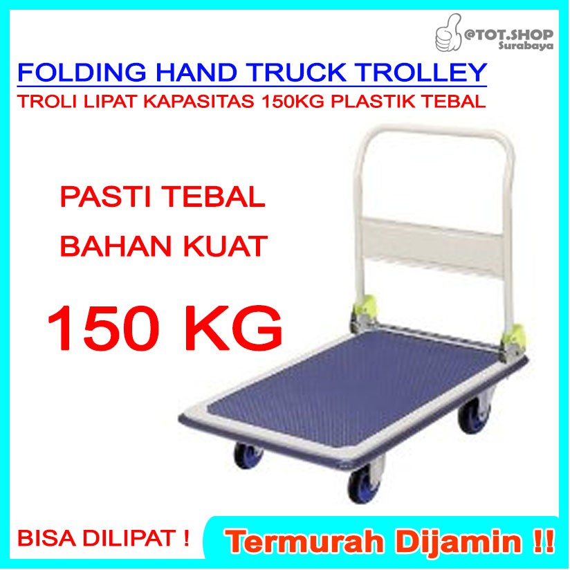 Jual HAND TRUCK TROLLEY KERETA DORONG TROLI LIPAT BARANG 150KG | Shopee ...