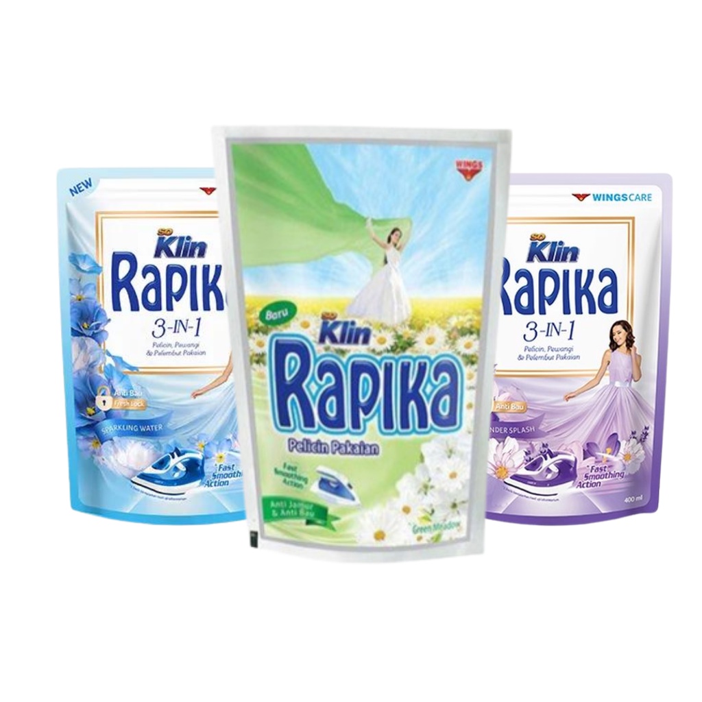 Jual Rapika Hijau, Ungu, Biru Pelicin Pewangi Pelembut Pakaian 400Ml ...