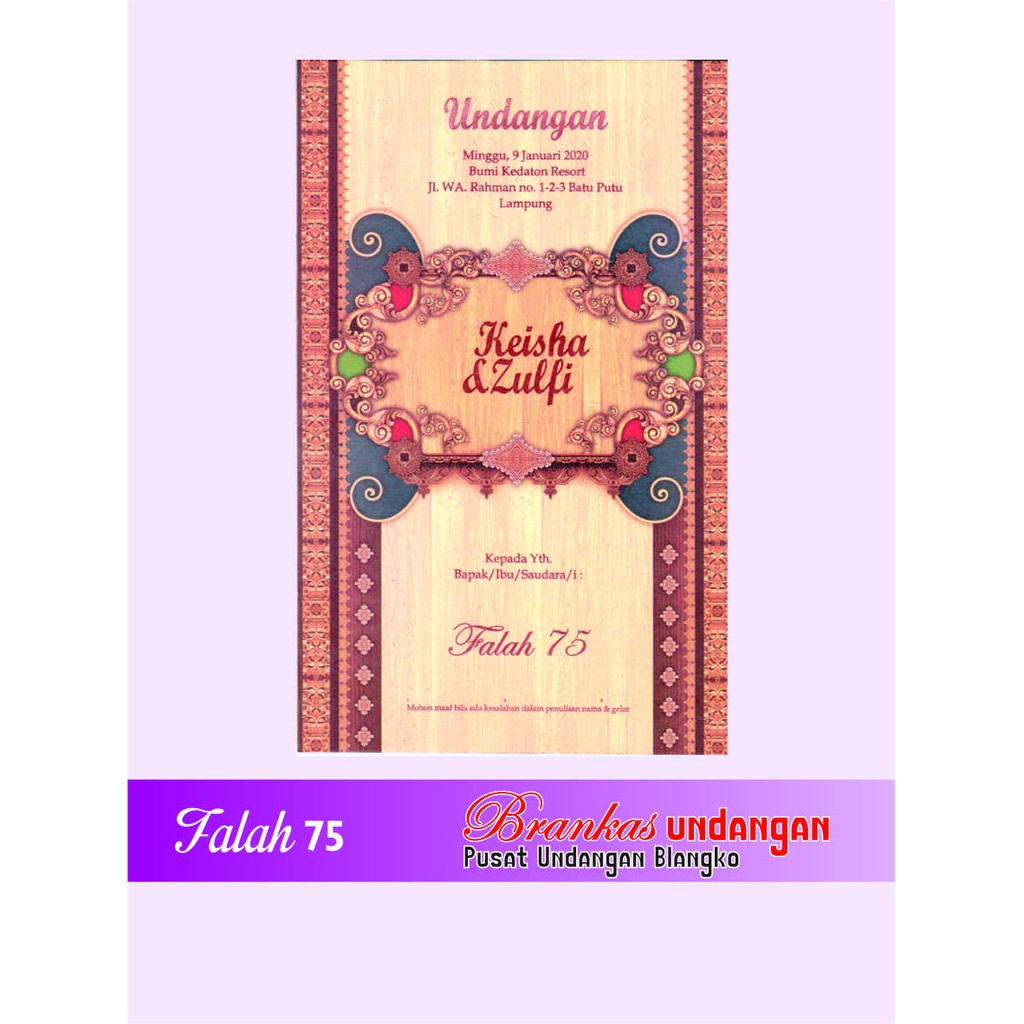Jual Blangko Undangan Falah 75 (isi 100lbr) | Shopee Indonesia