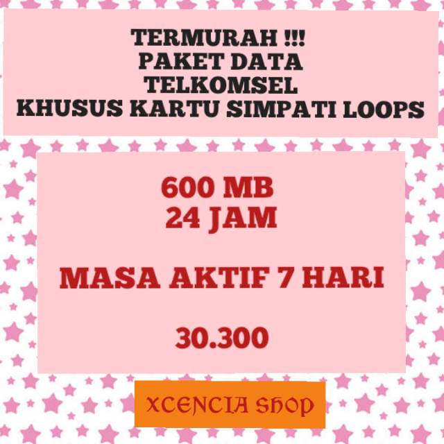 Jual TERMURAH!!! PAKET DATA SIMPATI LOOP 600MB 24 JAM MASA AKTIF 7 HARI ...