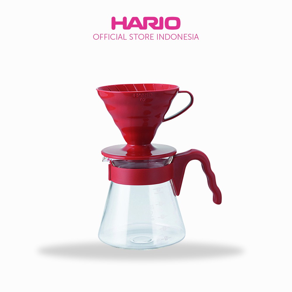 Jual Hario V60 Pour Over Kit Red VCSD-02-R | Shopee Indonesia