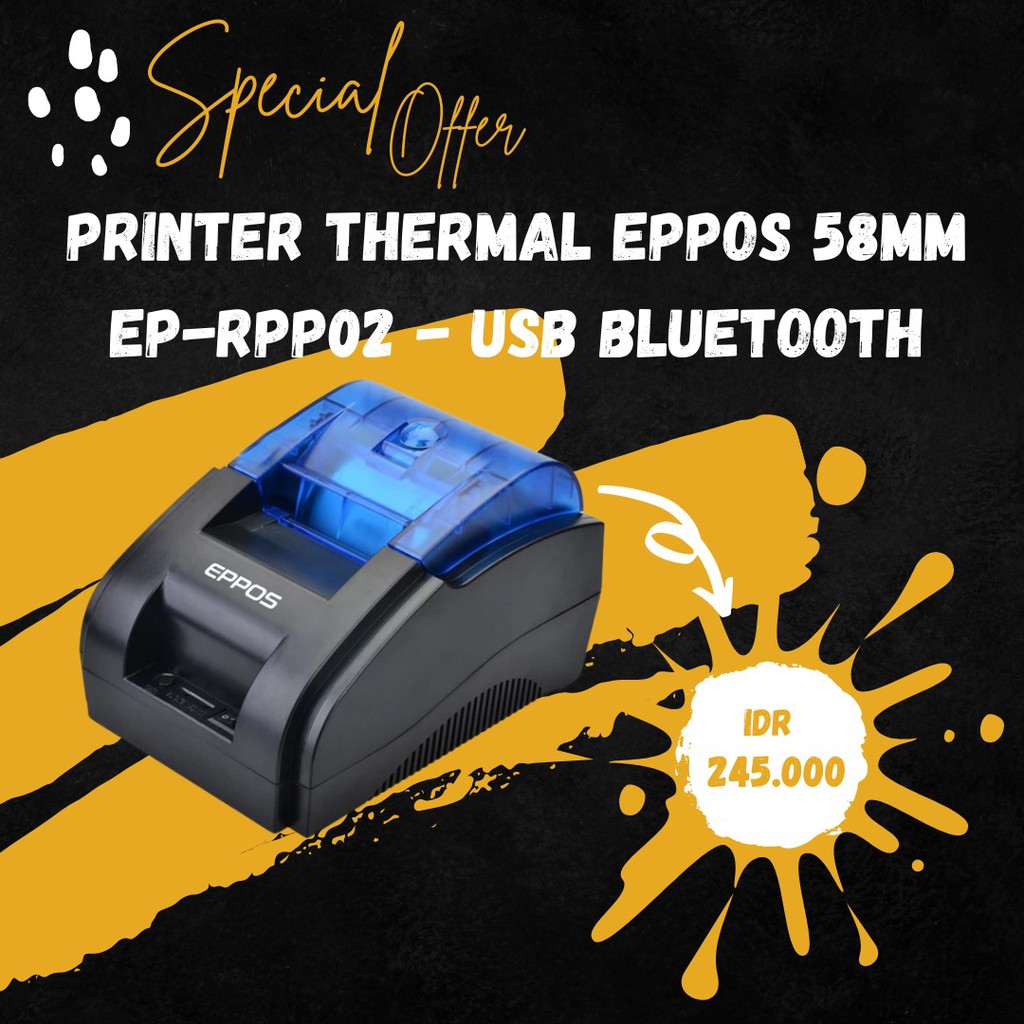 Jual Printer Bluetooth Thermal EPPOS 58mm EP-RPP02 Kertas Struk Thermal Kasir PPOB GOBIZ ...