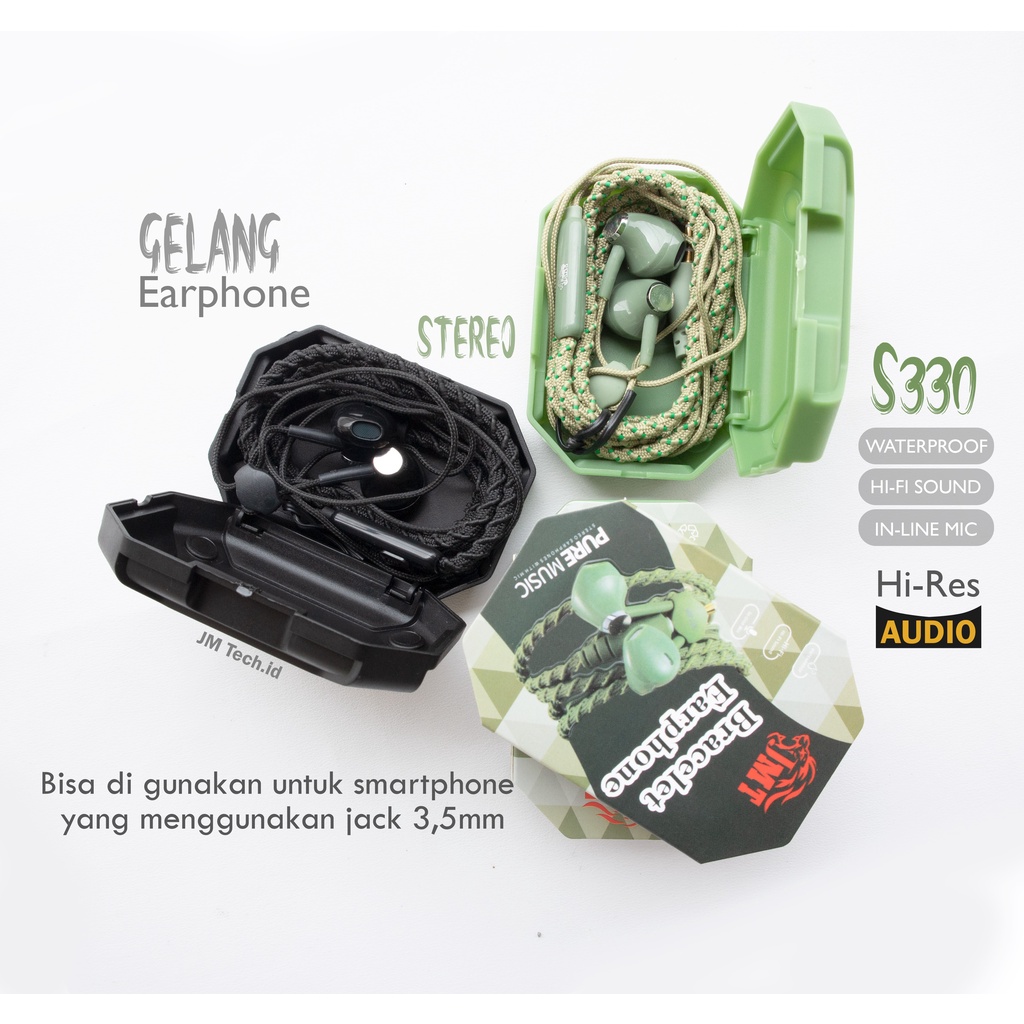 Jual Jm Tech Headset Gelang Earphone S330 Waterproof HIfi & Stereo ...