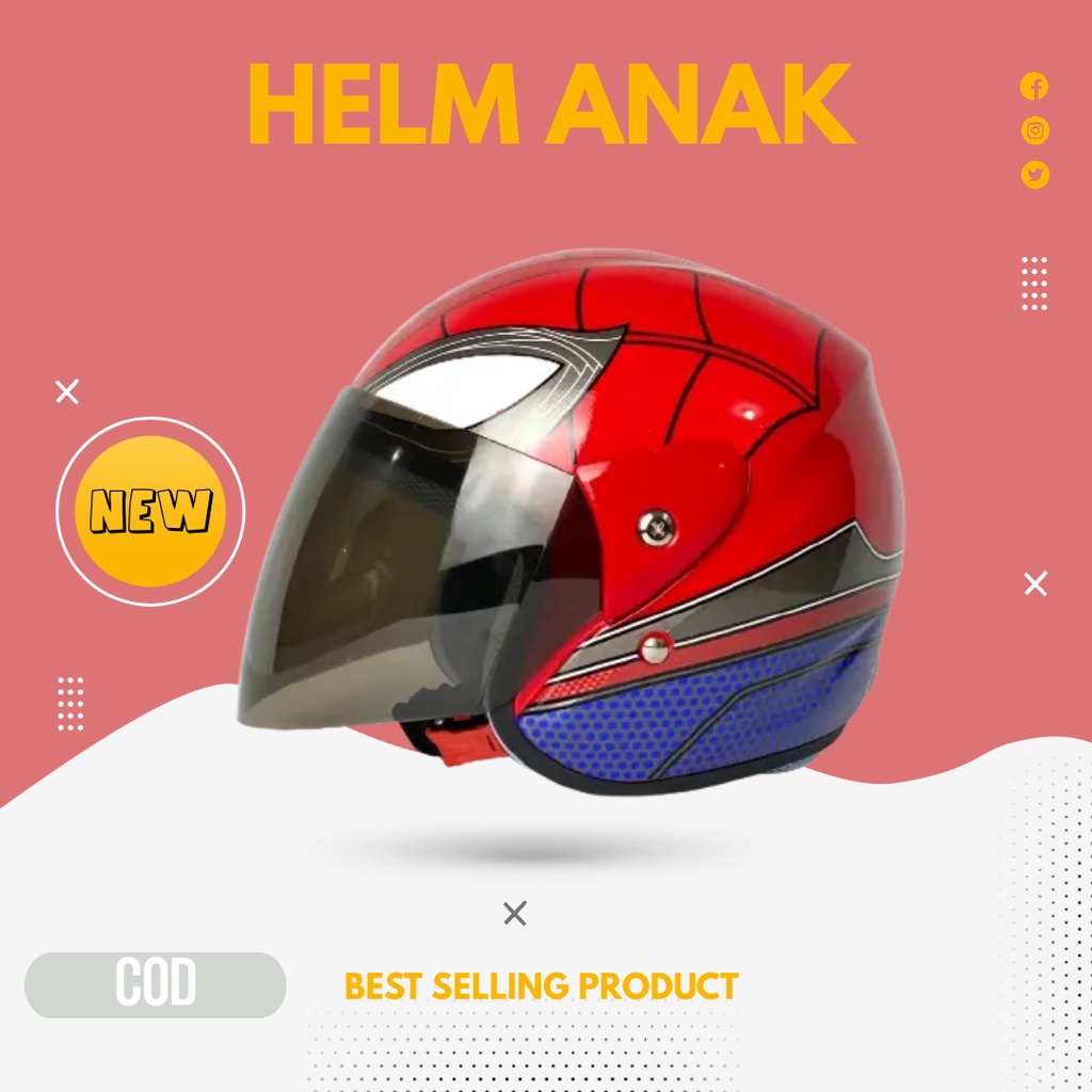 Jual Helm Motor Anak Usia 3 4 5 6 7 8 Tahun Perempuan laki laki SNI ...