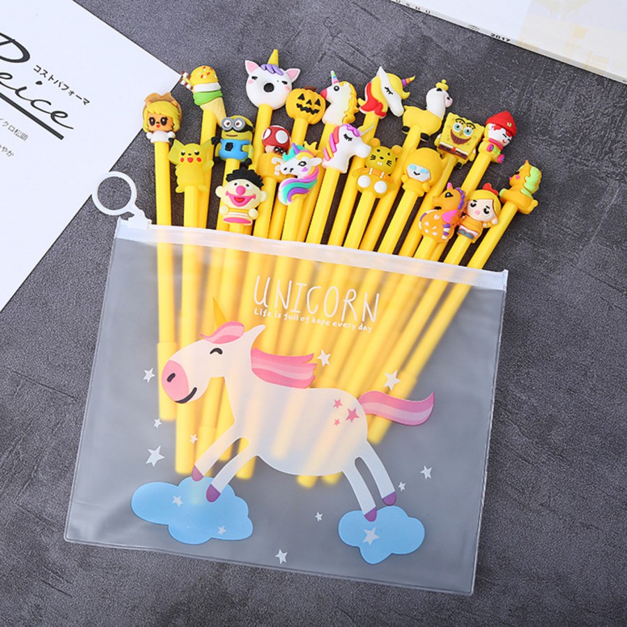 Jual PULPEN TINTA GEL KARAKTER KUNING | Shopee Indonesia