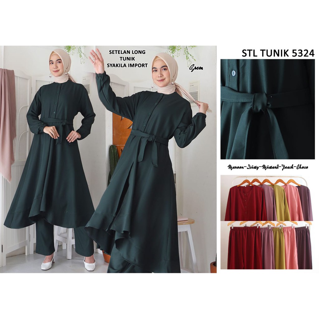 Jual TUNIK SETELAN SET JUMBO SYAKILA IMPORT BUSUI FRIENDLY | Shopee ...