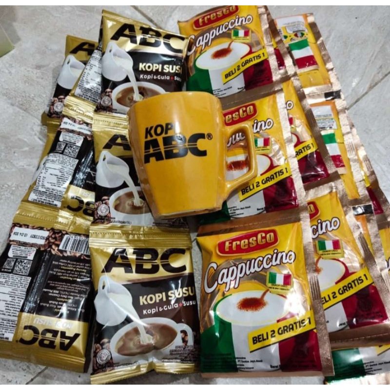 Jual 10saset kopi ABC susu+15saset kopi fresco+mug abc | Shopee Indonesia