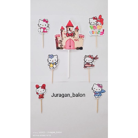 Jual Topper Cake Set HBD Karakter/ Topper Kue HBD/ Tusuk Kue HBD ...