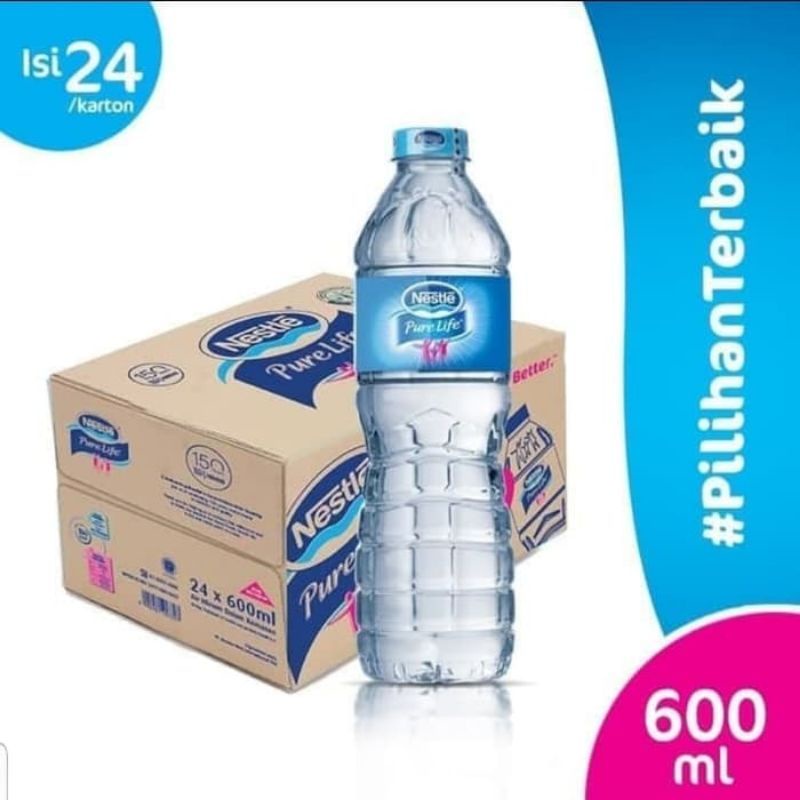 Jual Nestle pure life 600ml x 24 botol/Air mineral nestle/Nestle 600ml/Air nestle 600ml | Shopee ...