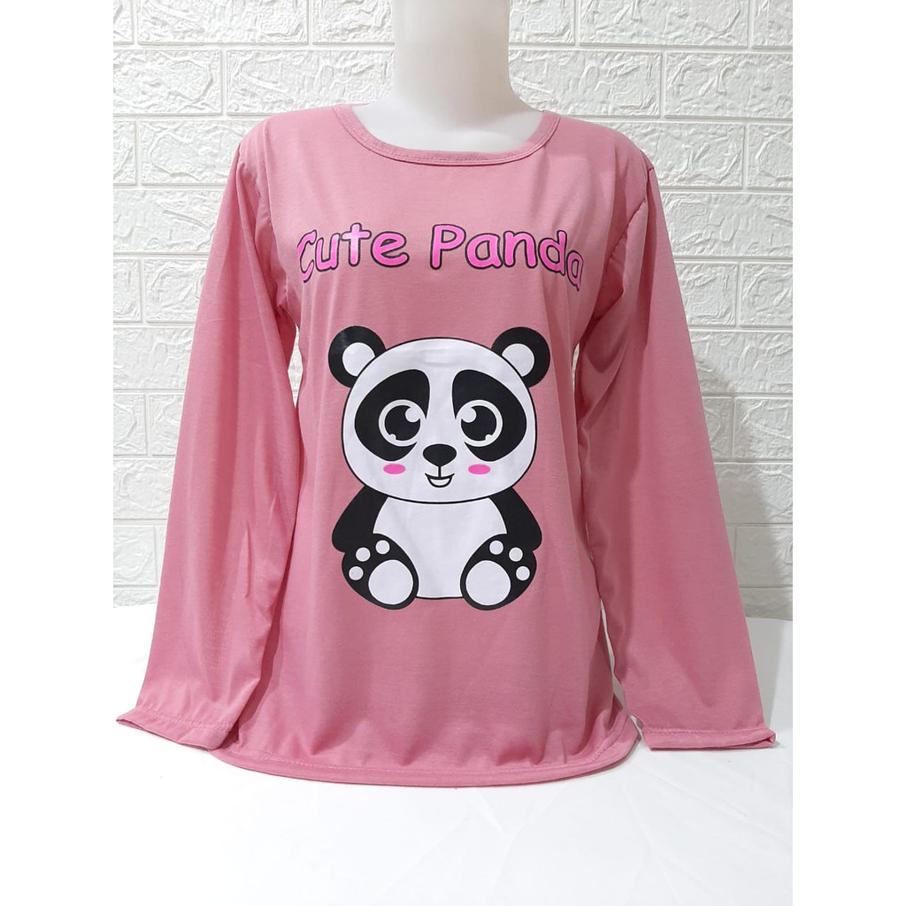 Jual Kaos Oblong Motif Cute Panda - AF711 | Shopee Indonesia