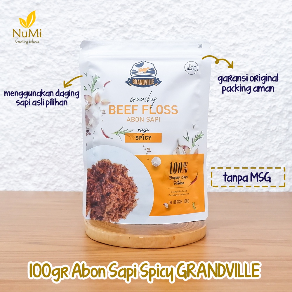 Jual 100G Abon Sapi SPICY Crunchy Single Pack pedas - GRANDVILLE ...