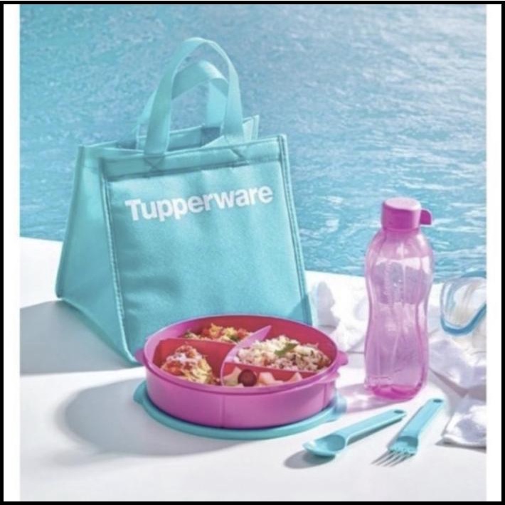 Jual Tempat Makan Tupperware Fit To Go 4 Sekat Asimetris Dengan Tas ...