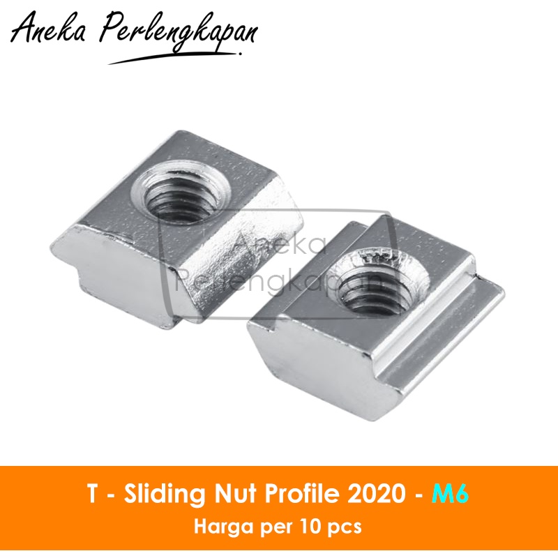 Jual T Sliding Nut M6 untuk Aluminium Profile 2020 Set 10pcs | Shopee Indonesia