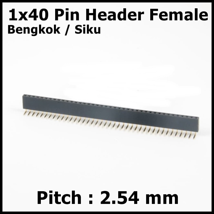 Jual Pin Header 2.54mm Female 40 Pin Single Row 1x40 Pin Bengkok Siku ...