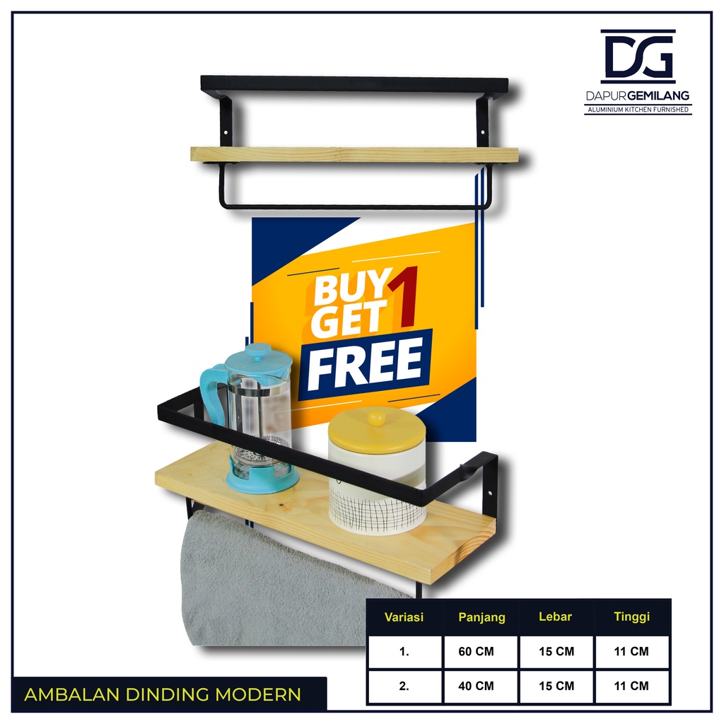 Jual Ambalan Dinding Premium Moderen with Hanger (Wall Metal B ...