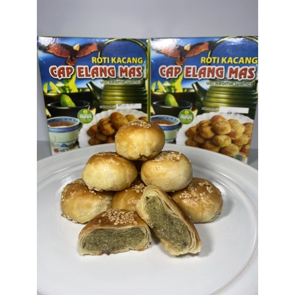 Jual Roti Kacang Cap Elang Mas isi 21 pcs rasa KACANG HIJAU | Shopee ...