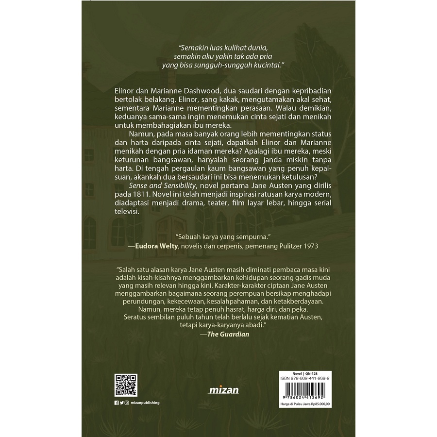 Jual Mizan Buku Novel Sense And Sensibility (Republish 2022-Edisi Ke-2 ...