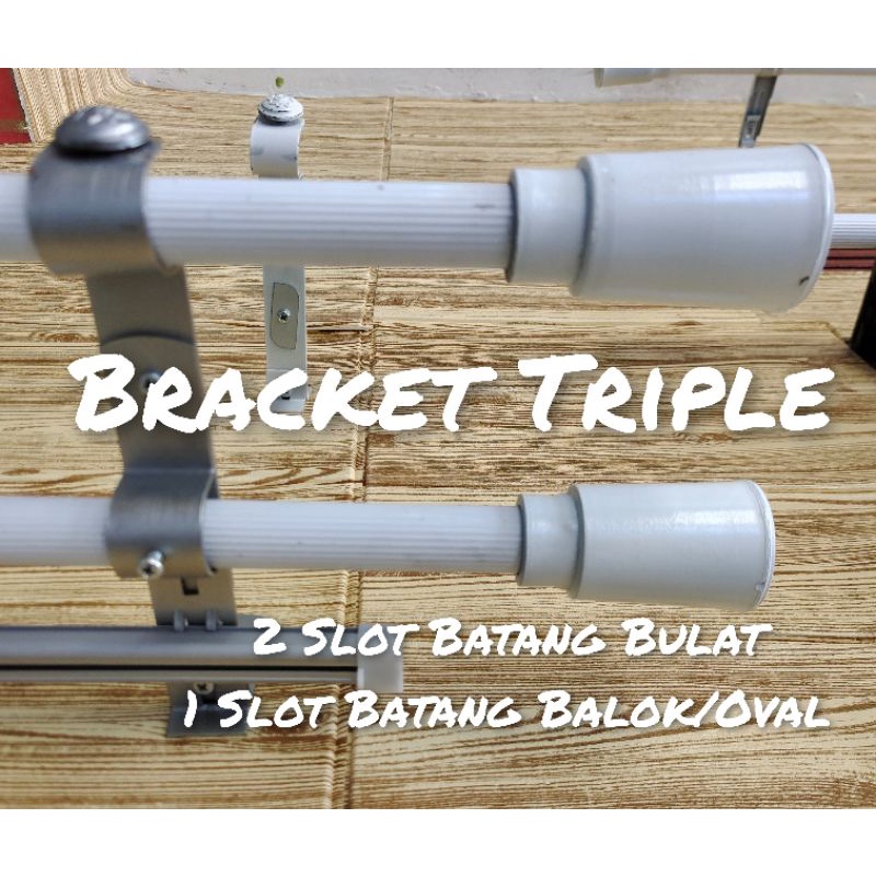 Jual Bracket Kaki Penyangga Tiang Gorden Double Rod Rell Double Batang ...
