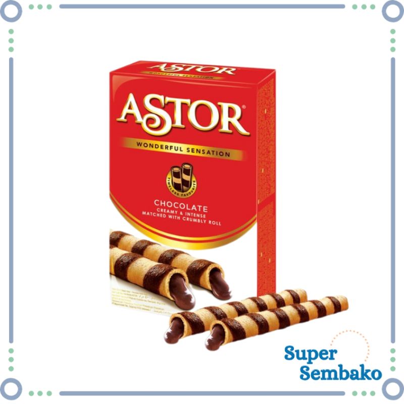 Jual SNACK CEMILAN WAFER STICK ASTOR CHOCOLATE / COKELAT 40gr | Shopee ...