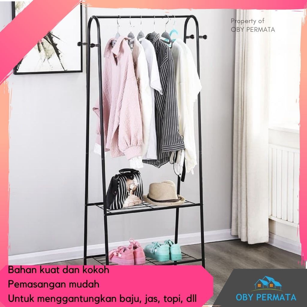 Jual Tempat Gantungan Untuk Menyimpan Hanger Baju Sepatu Topi Dengan 2 ...
