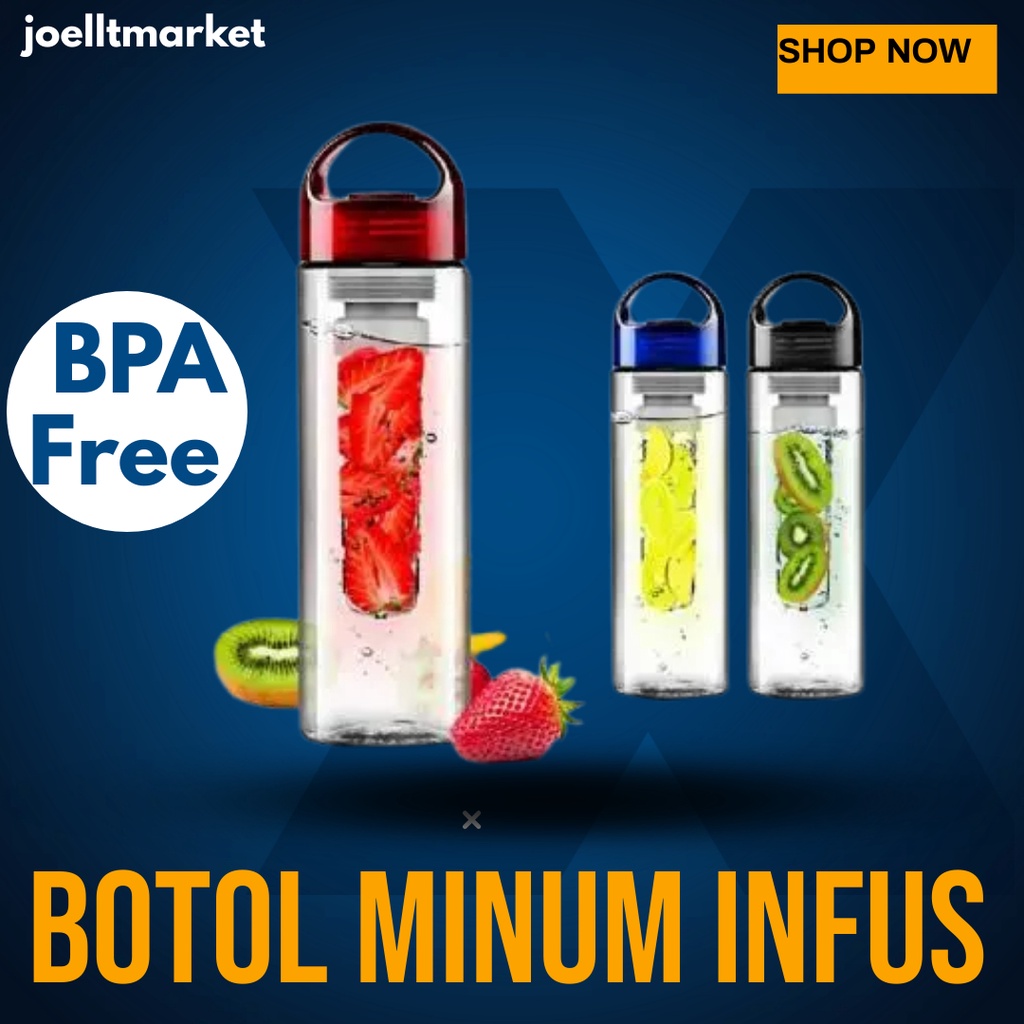 Jual Botol infused water bpa free botol minum saringan portable botol ...