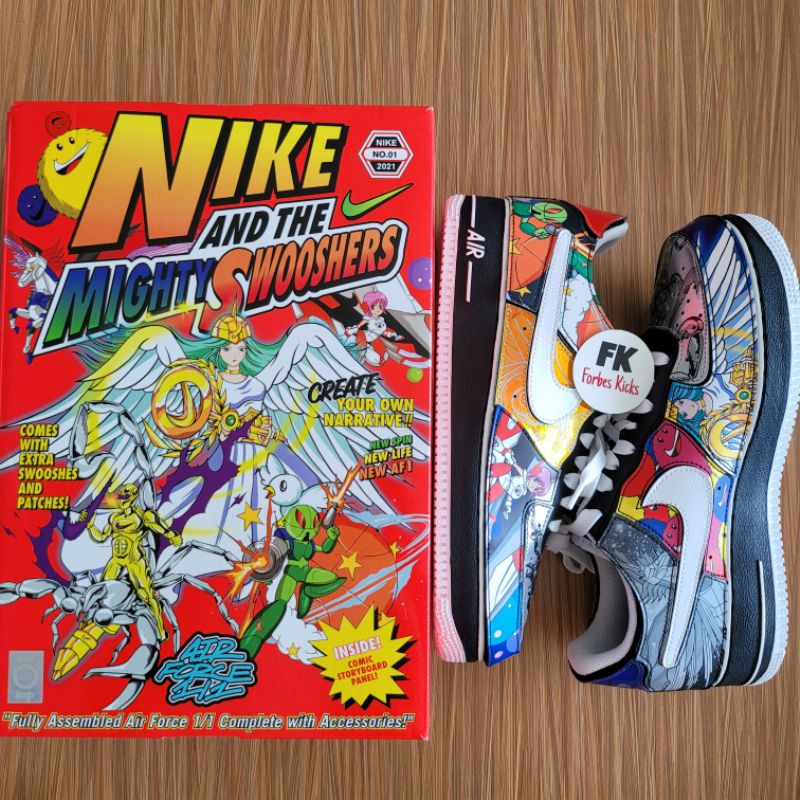 Jual Air Force 1/1 Low Nike and the Mighty Swooshers || undefeated blue ...