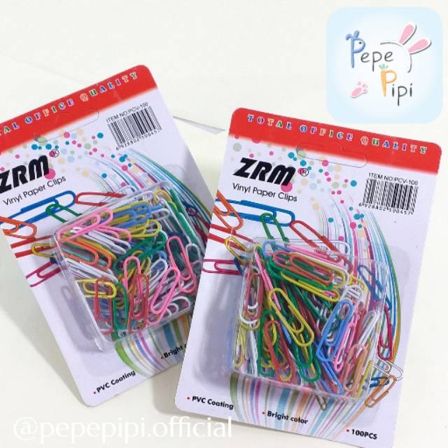 Jual 100 pcs Paper Clip Warna Warni ZRM 1 Pak Pack Bungkus Klip Kertas ...