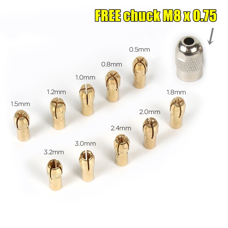 Jual Collet Chuck SET Penjepit Mata Bor Micro Batang As Shaft Mini ...