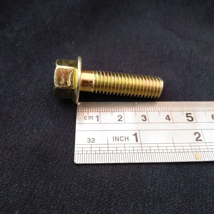 Jual BAUT TOPI / FLANGE BOLT KUNING M6 X 35MM (KUNCI 10) | Shopee Indonesia