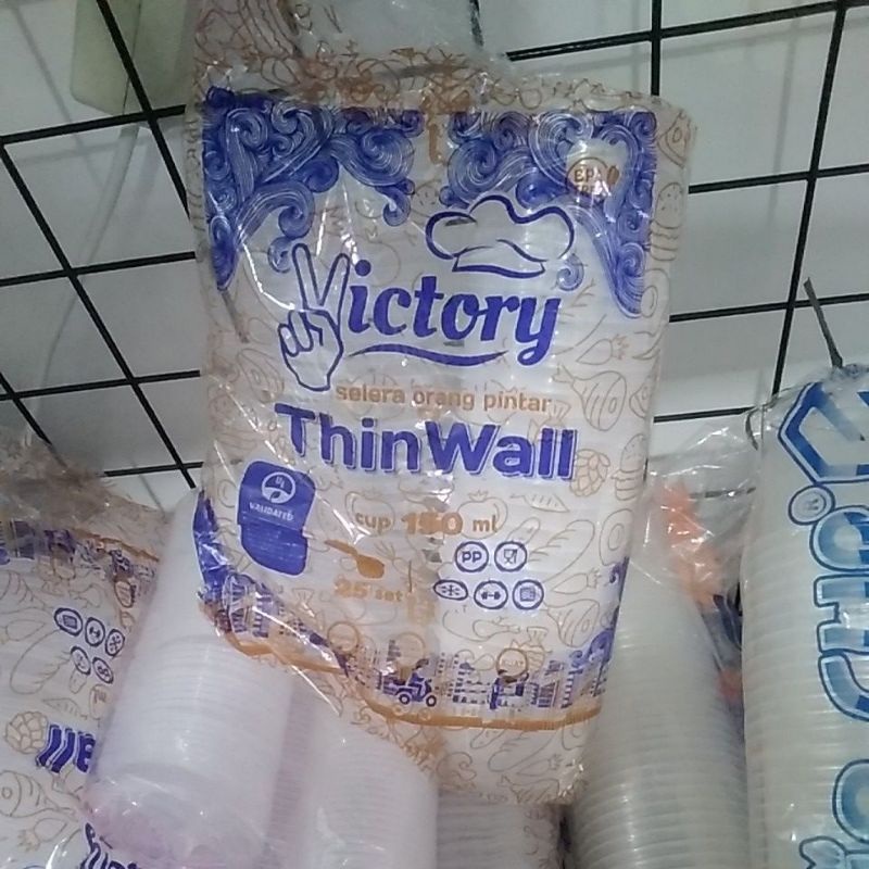 Jual victory thinwall cup plastik bulat 150ml 25pcs | Shopee Indonesia