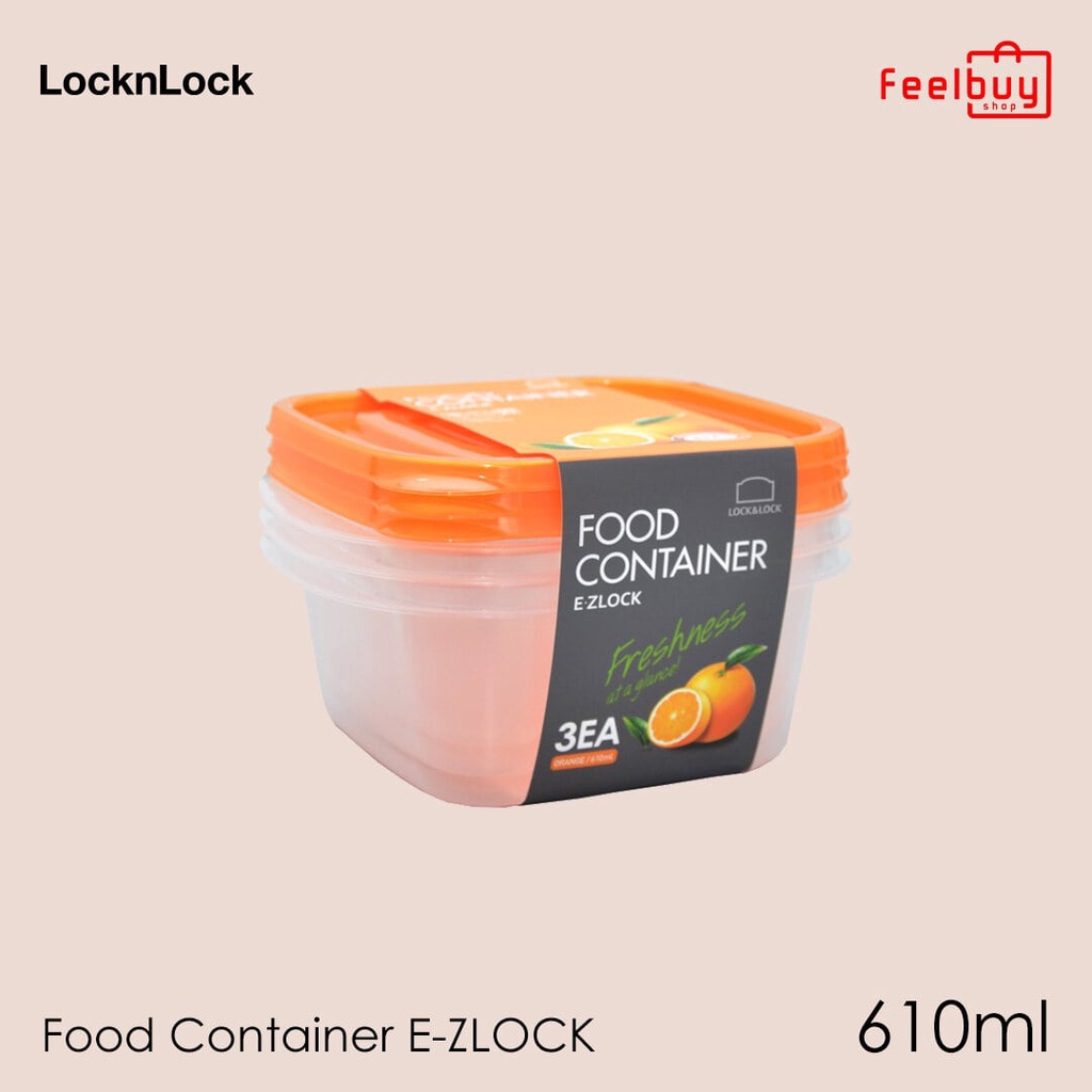 Jual LocknLock Locknlock EZ Lock 610ML/3pcs (HLE170S) Food Container ...