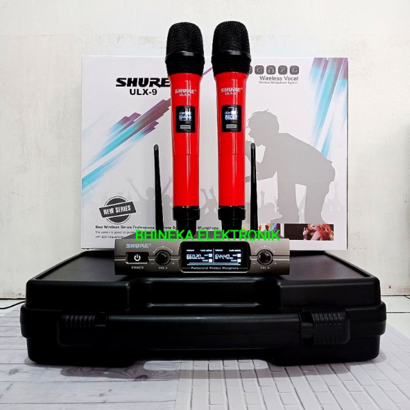Jual mic wireless shure ULX9 ulx-9 ULX 9 2 mic handheld free koper | Shopee Indonesia