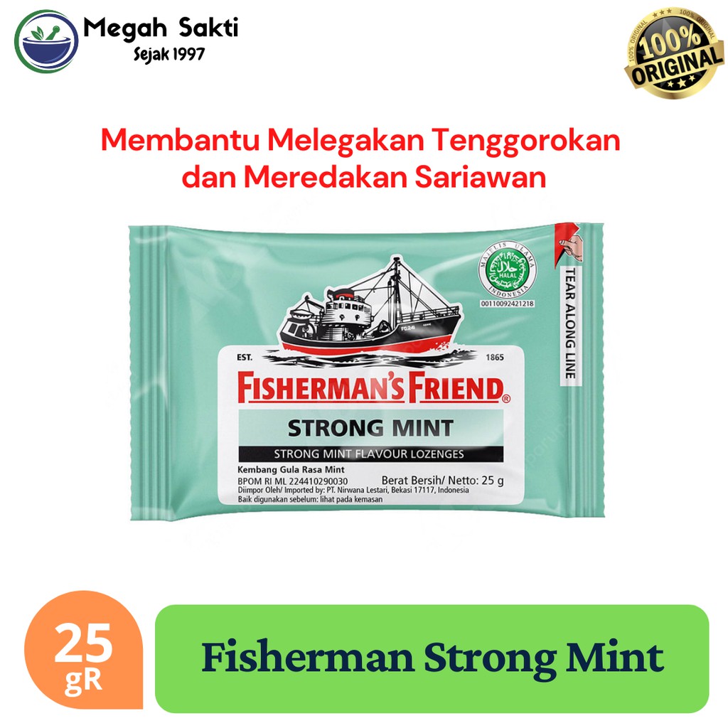 Jual Permen Fisherman's Friend Strong Mint 25 gR ( Hijau ) | Permen ...