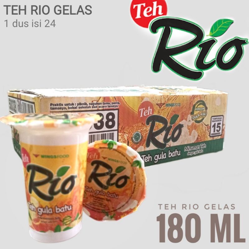 Jual Tehh RIO gelas gula batu 190ml harga 1 dus isi 24 khusus gosend ...