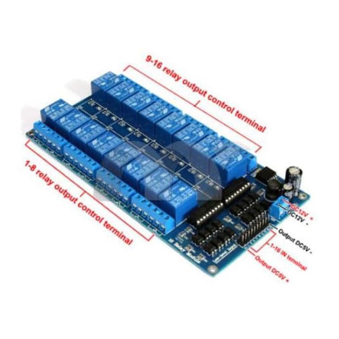 Jual Relay Module 5V 16 Channel Board Lm2596 With Optocoupler For ...