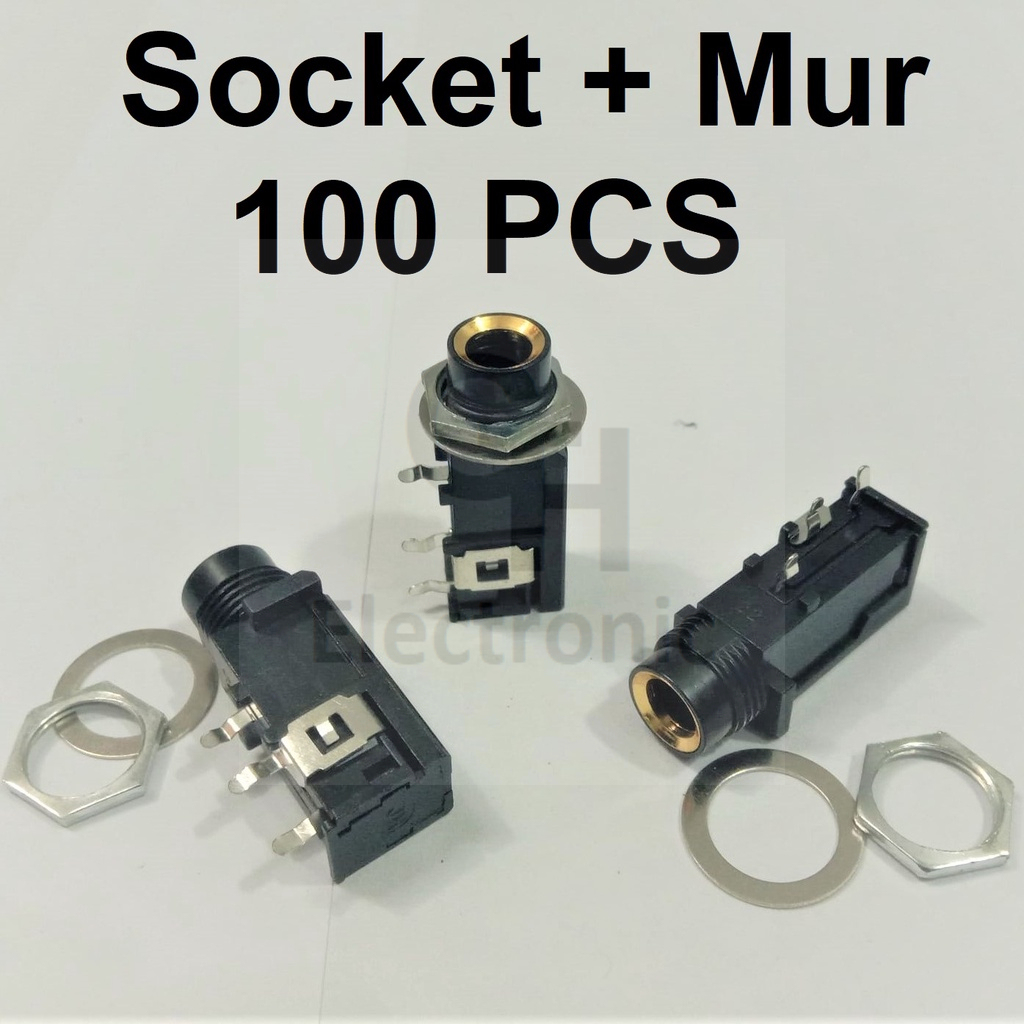 Jual (100 Pcs) Socket Mic Mono - mixer kecil - Soket akai mono 3 Pin ...