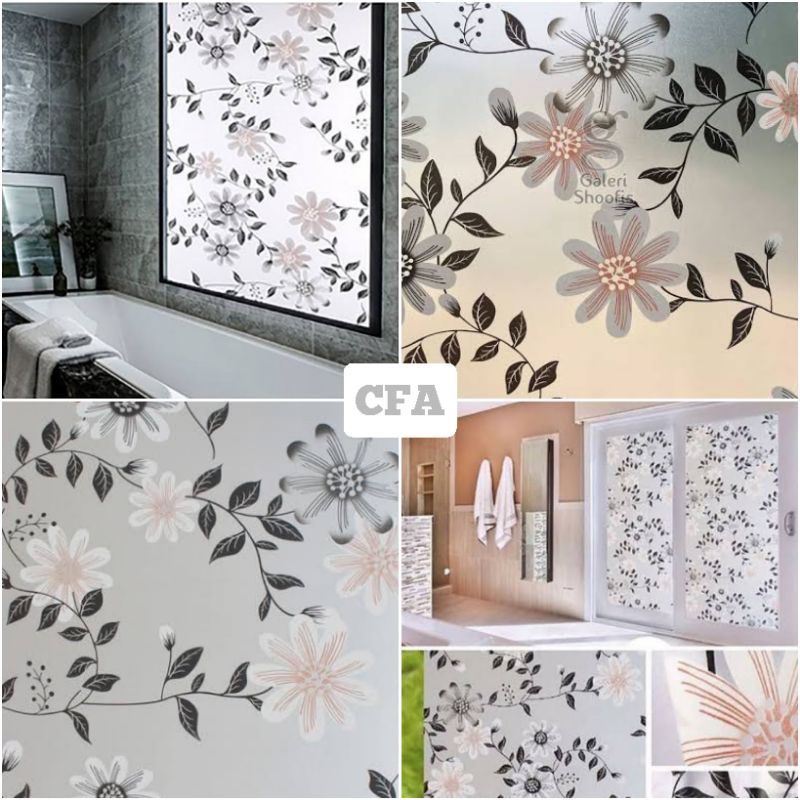 Jual Stiker Kaca Jendela Rumah Tidak Tembus Pandang Sandblast Motif